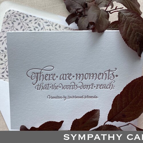 Sympathy Card letterpressed Calligraphy - Etsy
