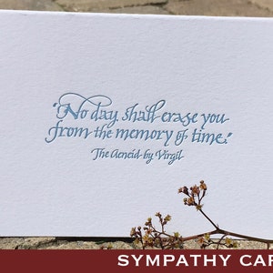Sympathy Card letterpressed Calligraphy - Etsy