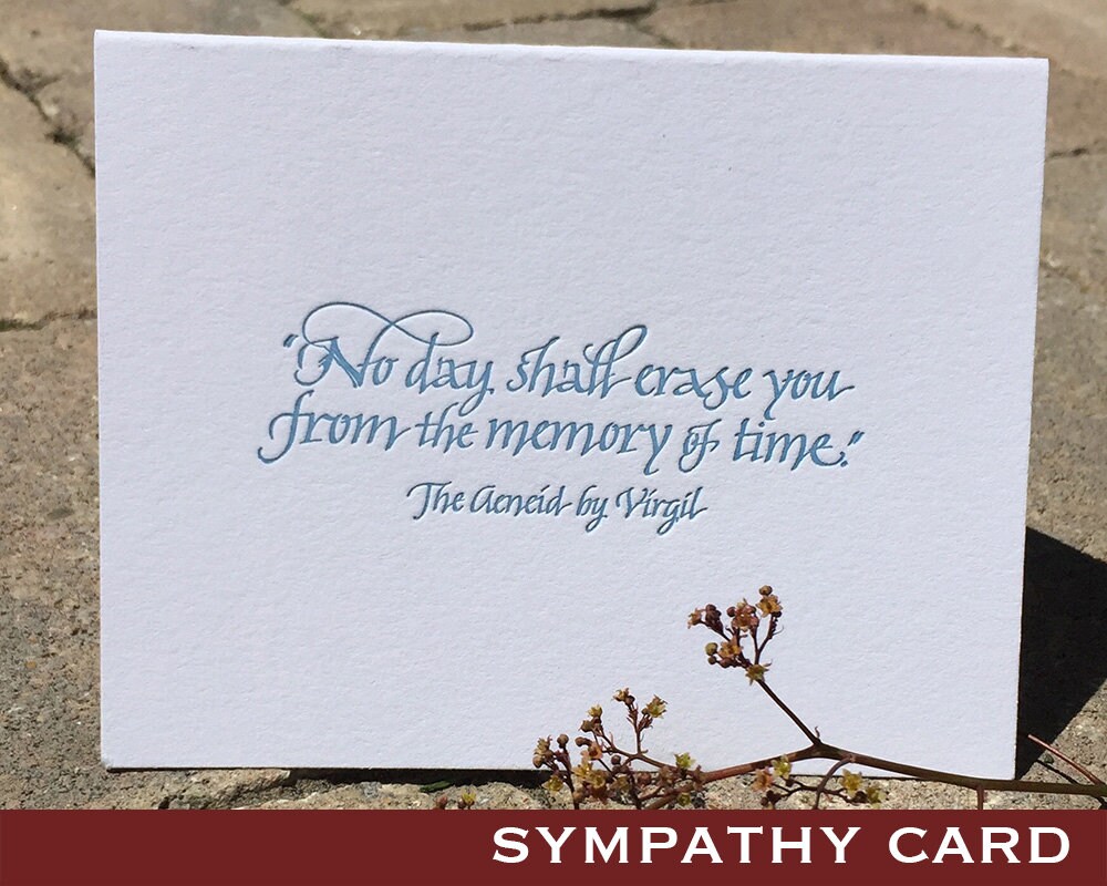 Sympathy Card letterpressed Calligraphy - Etsy