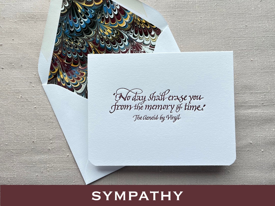 Sympathy Card (letterpressed Calligraphy) - Etsy