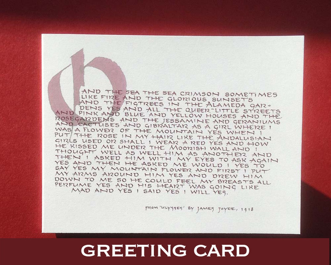 Molly Bloom's Soliloquy (excerpt) From Ulysses by James Joyce - Etsy