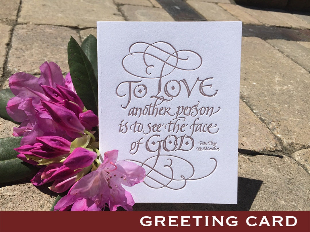 Les Mis Quotation Greeting Card in Letterpressed Calligraphy - Etsy