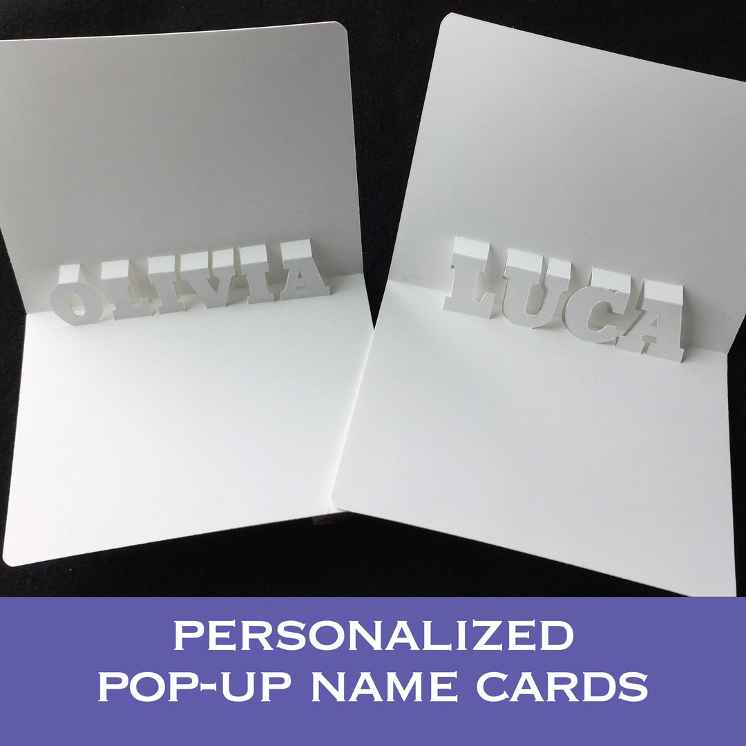 Pop up Personalized Name Cards - Etsy