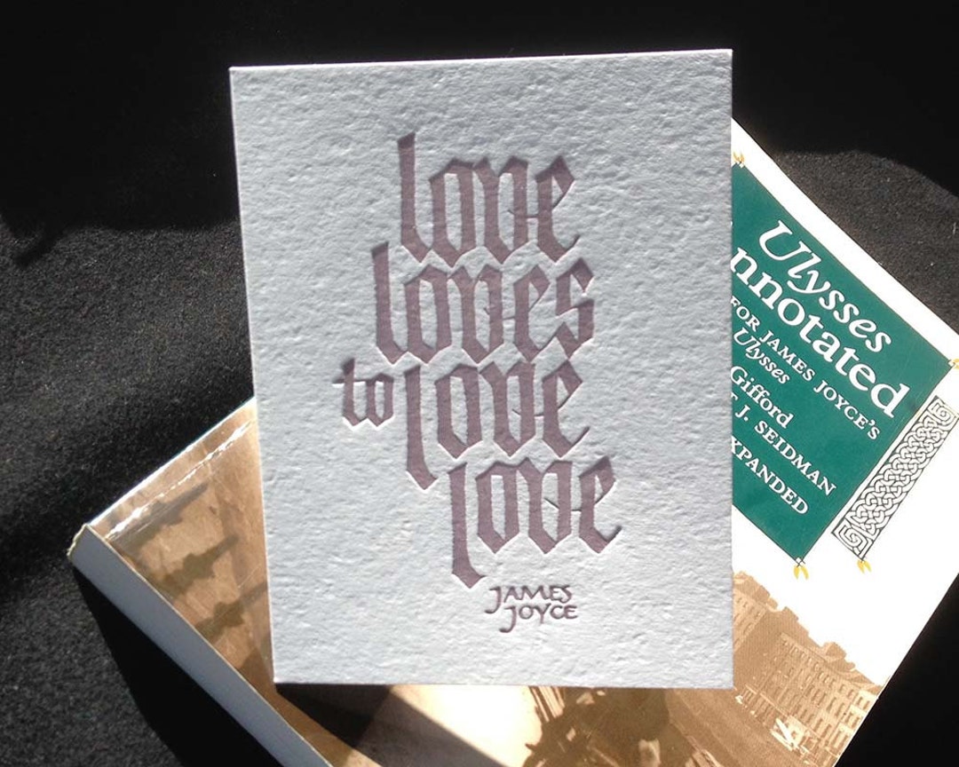 James Joyce Letterpressed Quotation Valentine Card - Etsy