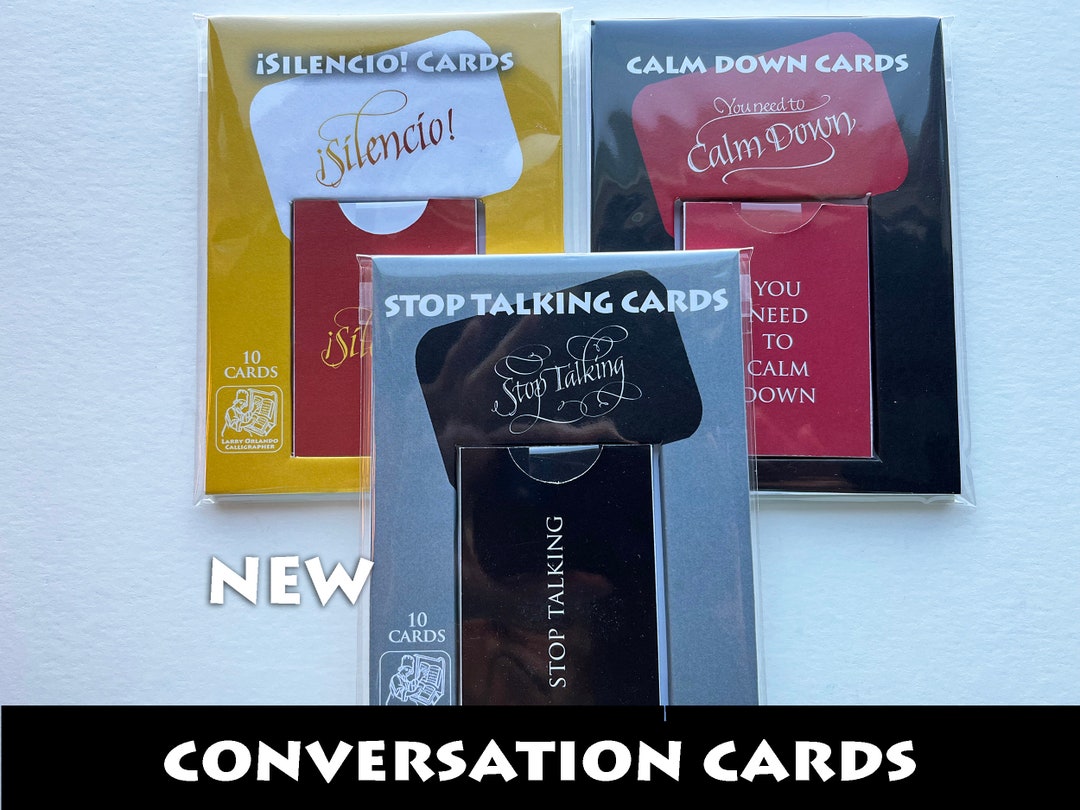 Stop Talking Cards & Calm Down Cards - Etsy