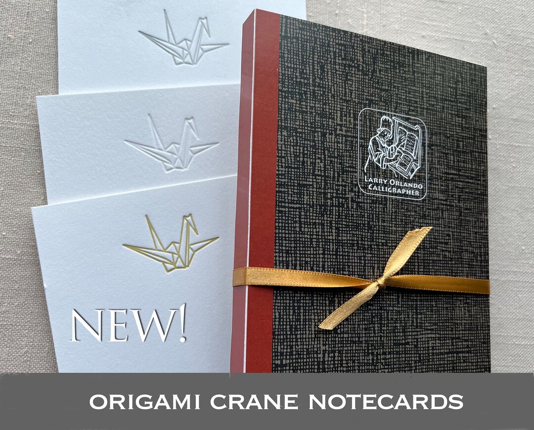 Letterpress Origami Crane Notecards (6/set) - Etsy