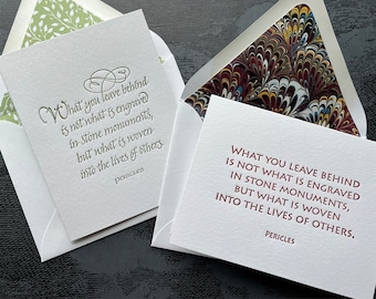 Letterpressed Literary Sympathy Card Featuring Calligraphy - Etsy