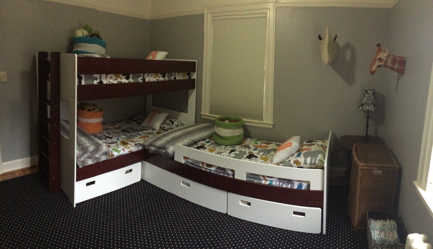 L shaped Bunk Bed Combination Etsy