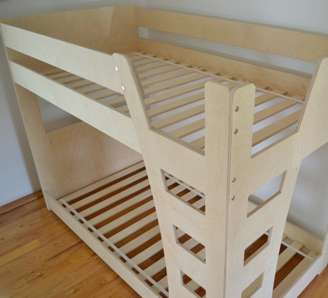 Modern Kids Bunk Bed Double Entry Ladder Design - Etsy