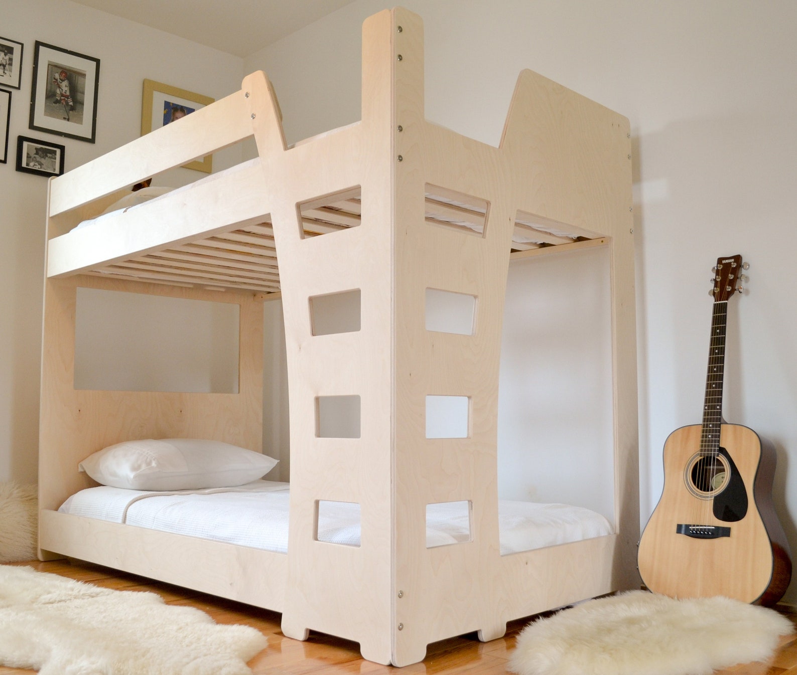 Modern Kids Bunk Bed - Double Entry Ladder Design "paris" - Etsy