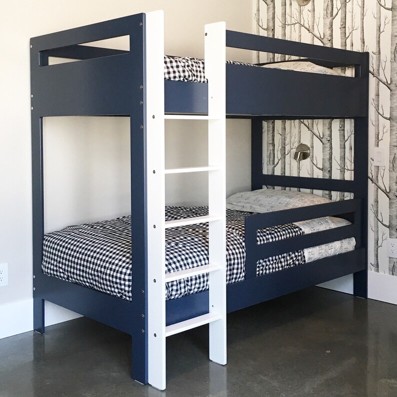 Single Over Single Hale Navy Modern Bunk Bed - Etsy