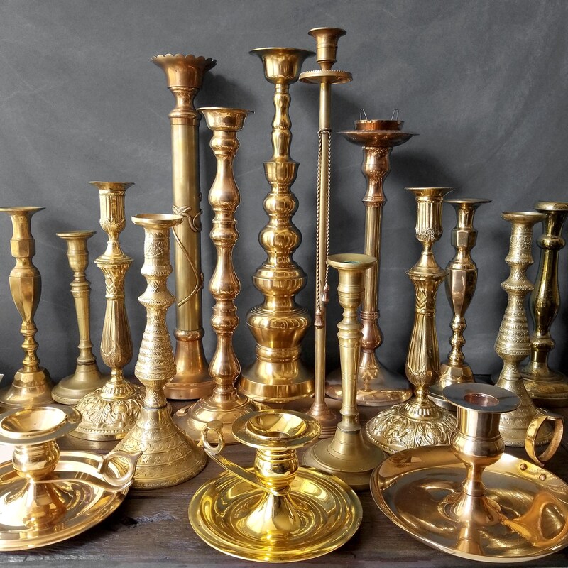 Brass Candle Holder - Etsy
