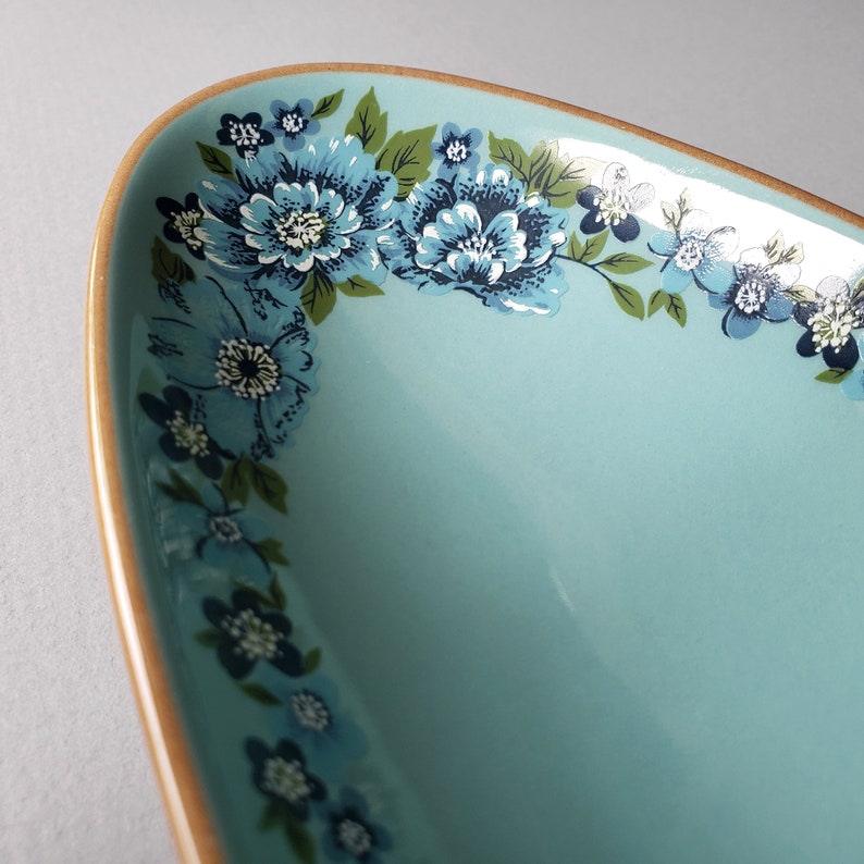 Azura Blue Floral Oval Pickle Dish Ceramic Ironware Relish | Etsy