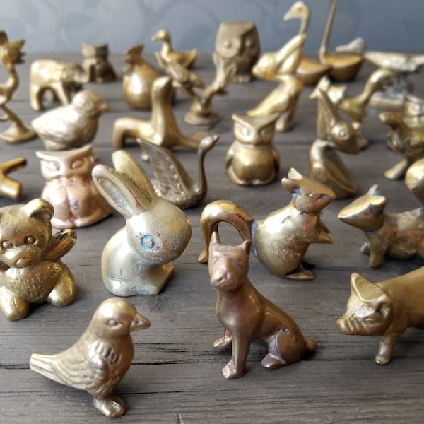Brass Animal Head Figurines - Etsy