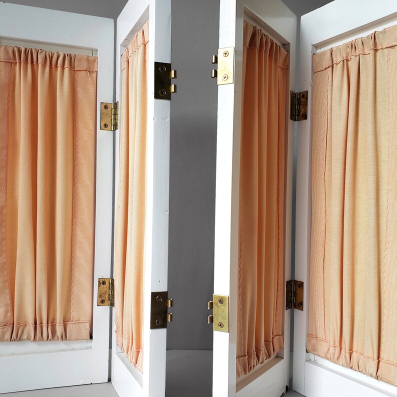 Vintage Fabric Insert Wooden Window Shutters Interior Cafe - Etsy