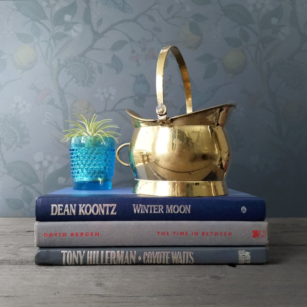 Small Brass Scuttle Bucket Gold Basket Planter Vintage - Etsy