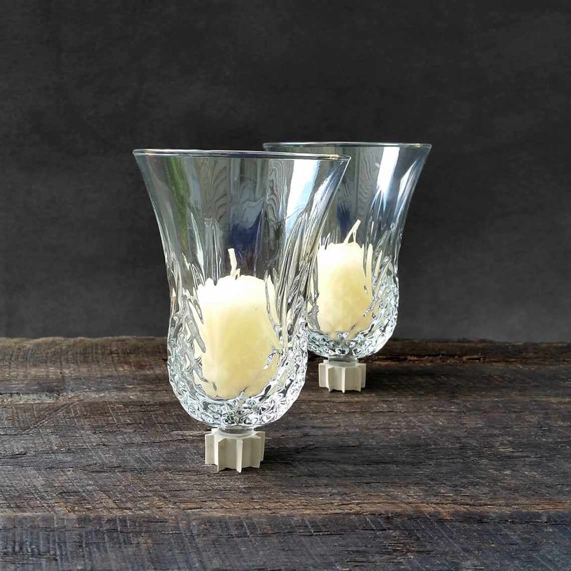 Clear Glass Votive Cups Candle Holders For Sconces Vintage Etsy