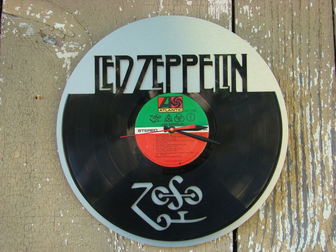 Re-purposed recycled Vinyl Record Led Zeppelin vinyl clock | Etsy