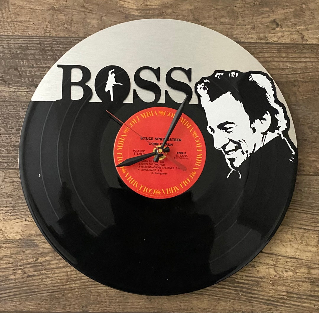 Re-purposed, Recycled Vinyl Record LP Clock. Bruce Springsteen. - Etsy