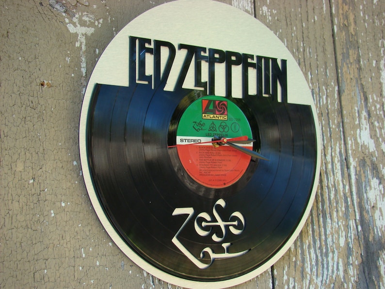 Re-purposed Recycled Vinyl Record Led Zeppelin Vinyl Clock - Etsy
