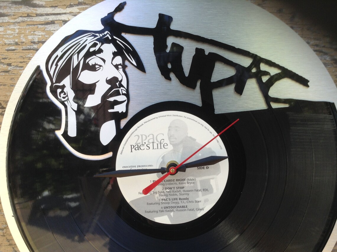 Re-purposed, Recycled Vinyl Record - Tupac Vinyl Clock 2pac Lp - Etsy