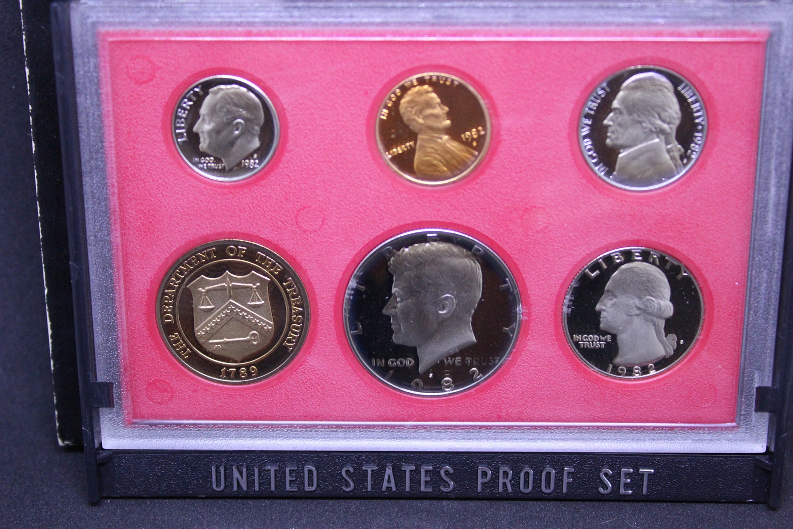 1982 S - United States Mint Proof Set - Penny, Nickel, Dime, Quarter ...