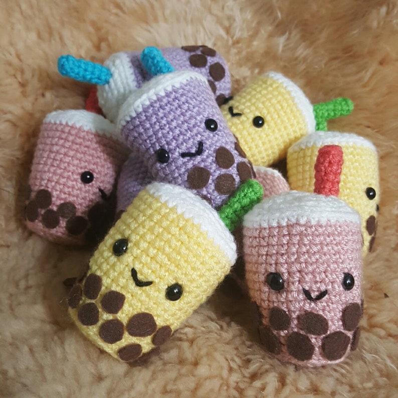 PATTERN: Amigurumi Crochet Pattern Pearl the Boba Milk Tea - Etsy