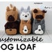 PATTERN SET: Amigurumi Crochet Pattern, Customizable Dog Loaf Pattern ...