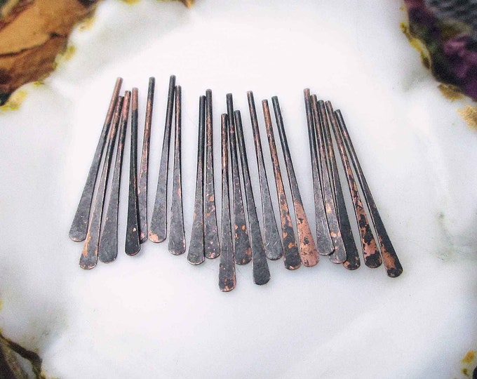 Oxidized Copper Paddle Pins 20 Tarnished Jewelry Pins 7/8 Inch Short Ox ...