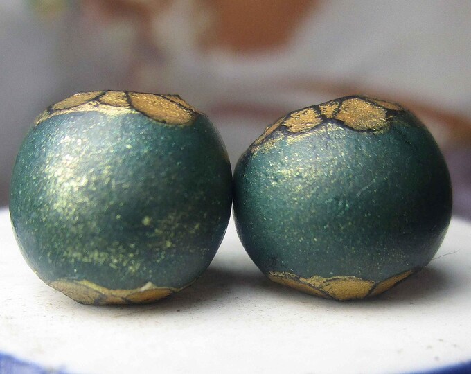 Handmade Polymer Clay Beads - 8 Rustic Beads - Mixed Chunky Primitives ...