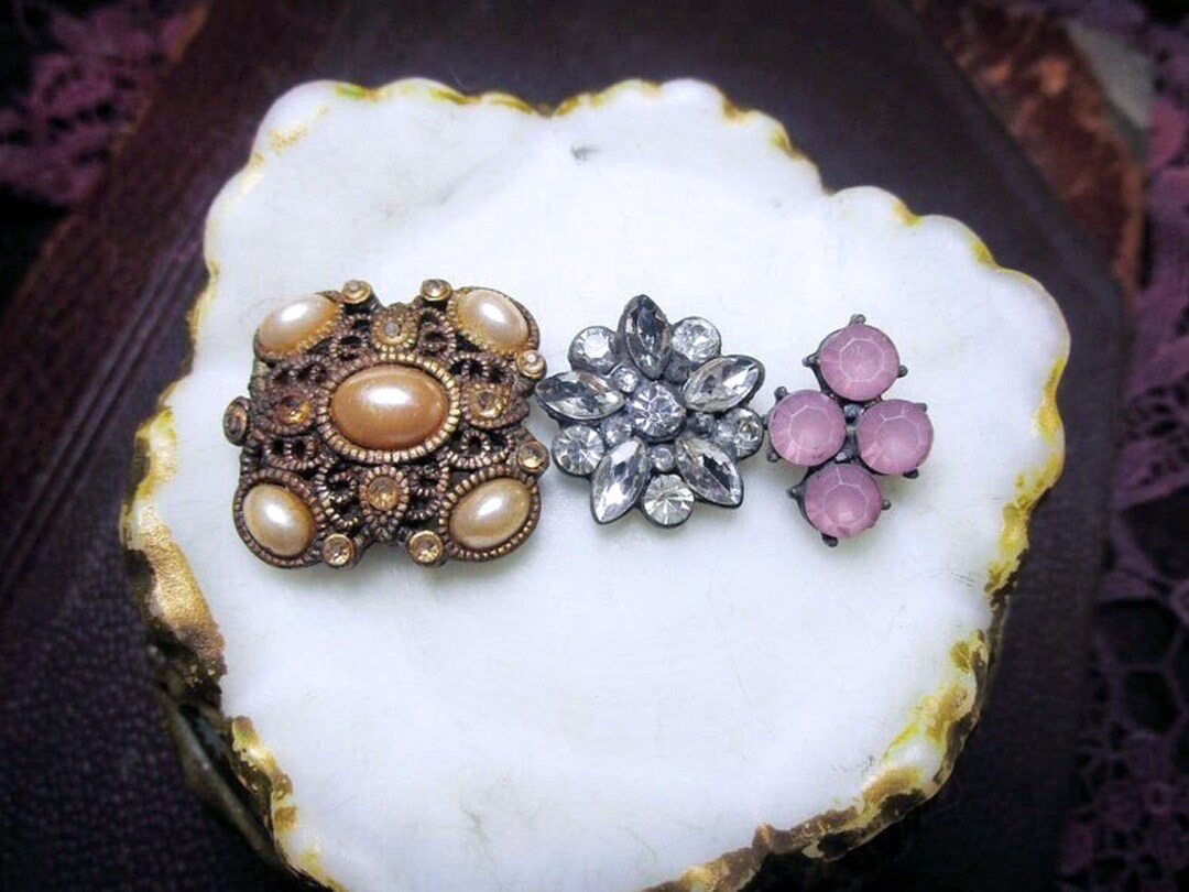 Bracelet Connectors 3 Fancy Components for Bracelets Pearl & Rhinestone ...