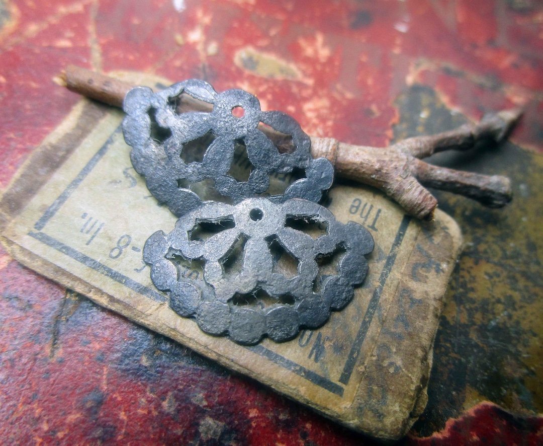 Rustic Handmade Ajoure Metal Charm Connectors | 2 Rustic Altered ...