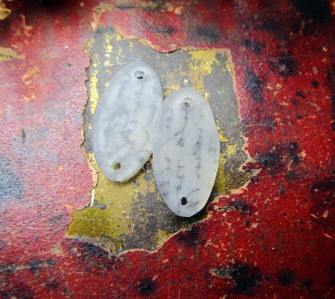 Handmade Earring Connectors 2 Rustic Translucent Ovals Small Shrink ...