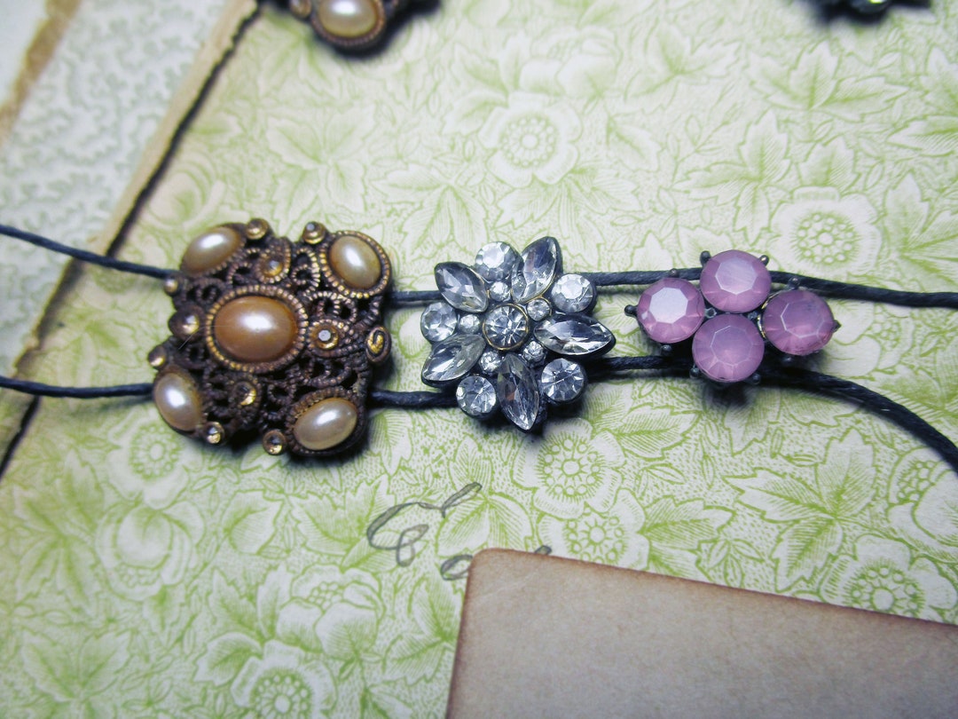 Bracelet Connectors 3 Fancy Components for Bracelets Pearl & Rhinestone ...