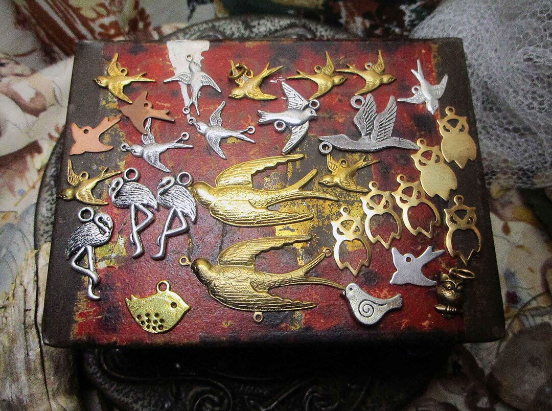 Destash Mix No. 43 Bird Mix Metal Charms Mixed Sizes Gold & Silver Tone ...