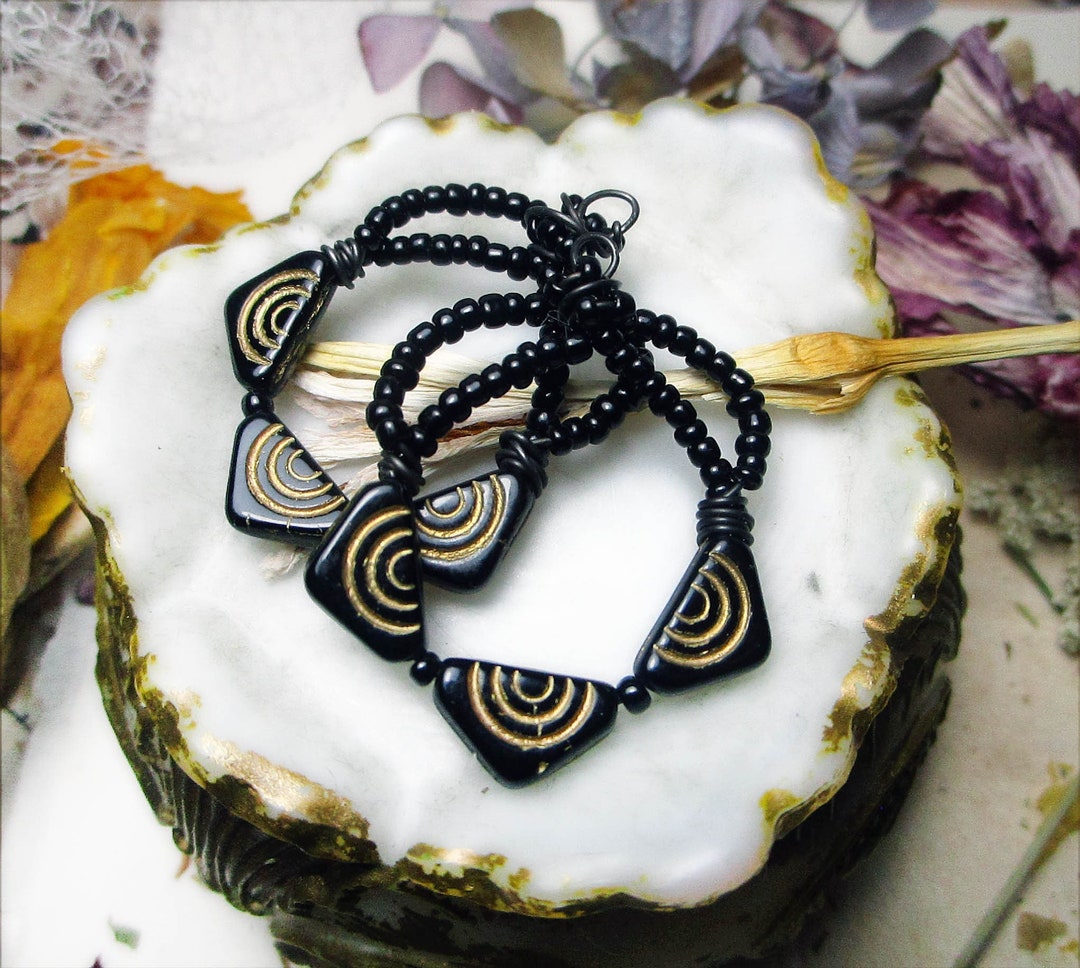 Handmade Bead and Wire Charms | 2 Rustic Scalloped Wheels | Steel Wire ...