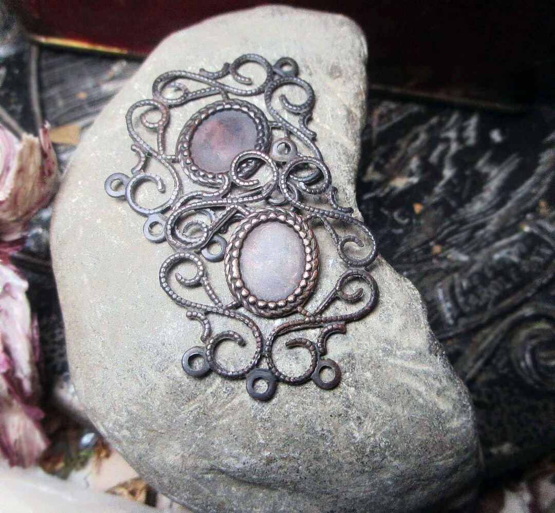 Filigree Chandelier Earring Connectors Rustic Oxidized Brass Ajoure ...