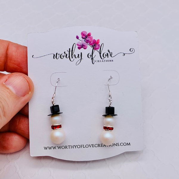 Snowman Earrings - Etsy