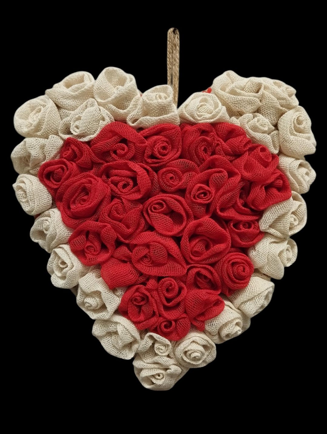Handcrafted Heart With Gaza Red and White Roses - Valentine's Heart ...