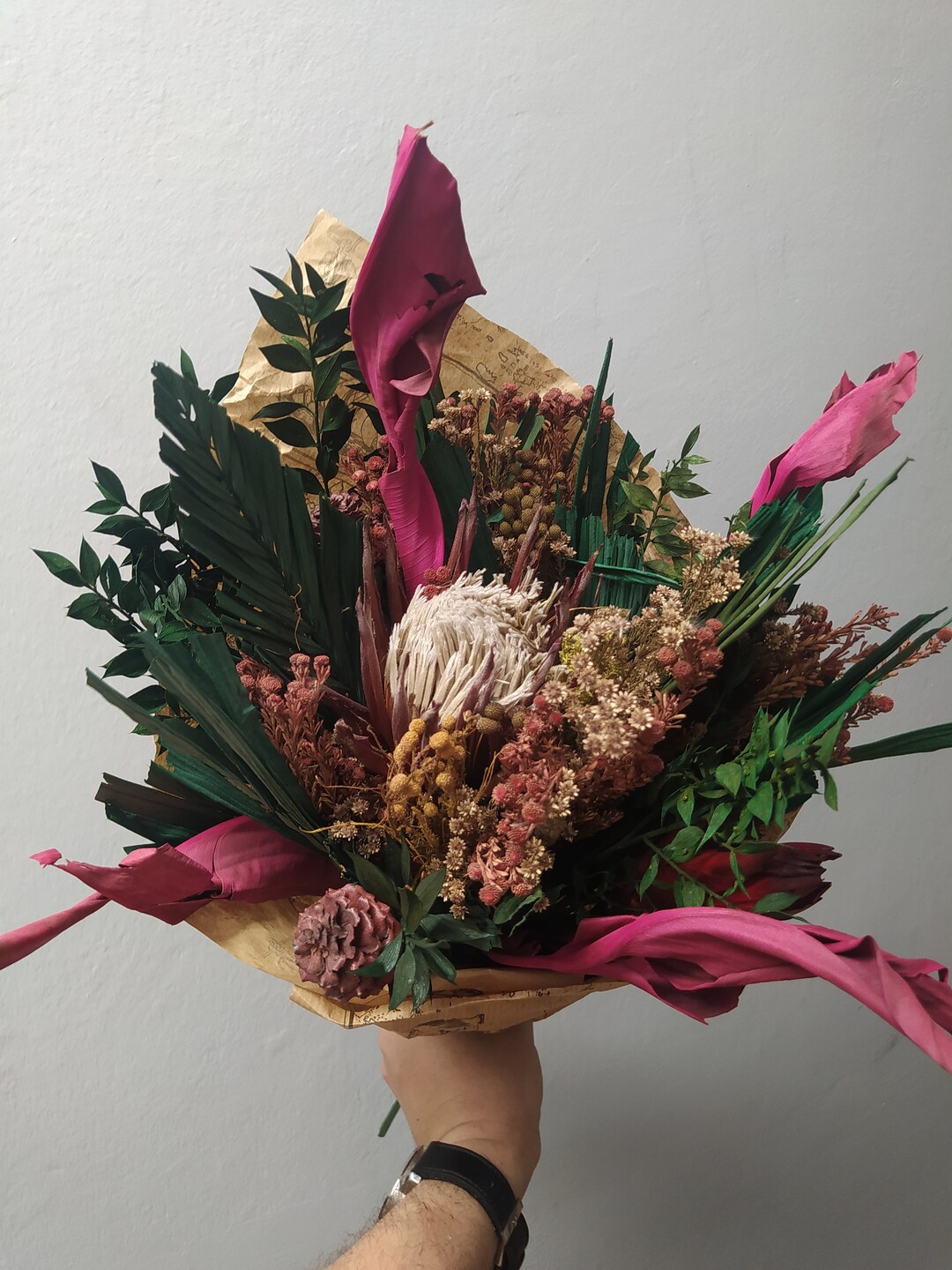 Beautiful Dried Safari Flowers Bouquet Wedding Decoration Rustic ...