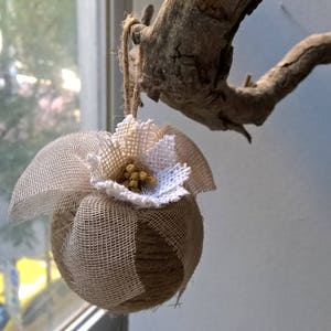 4 X Christmas Rope Balls With A White Poinsettia Christmas - Etsy