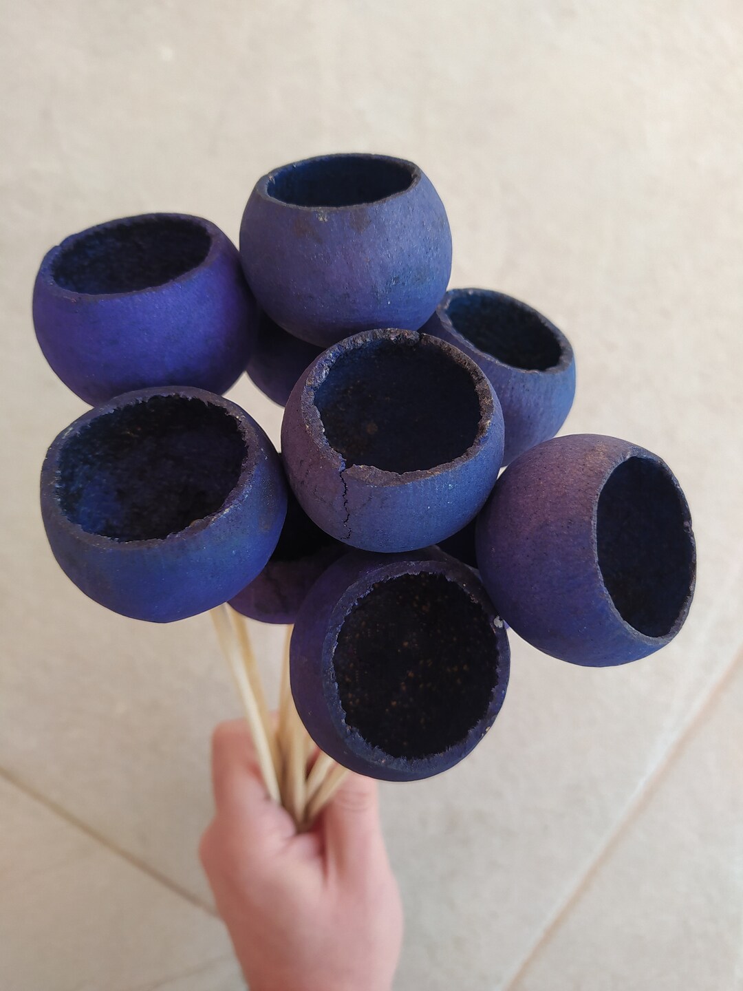 Dried Blue Bell Cups Stemmed Dried Flowers Florist Supply - Etsy