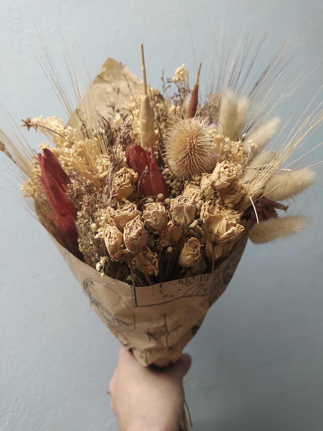 Beautiful Dried Safari Flowers Bouquet Wedding Decoration Rustic ...