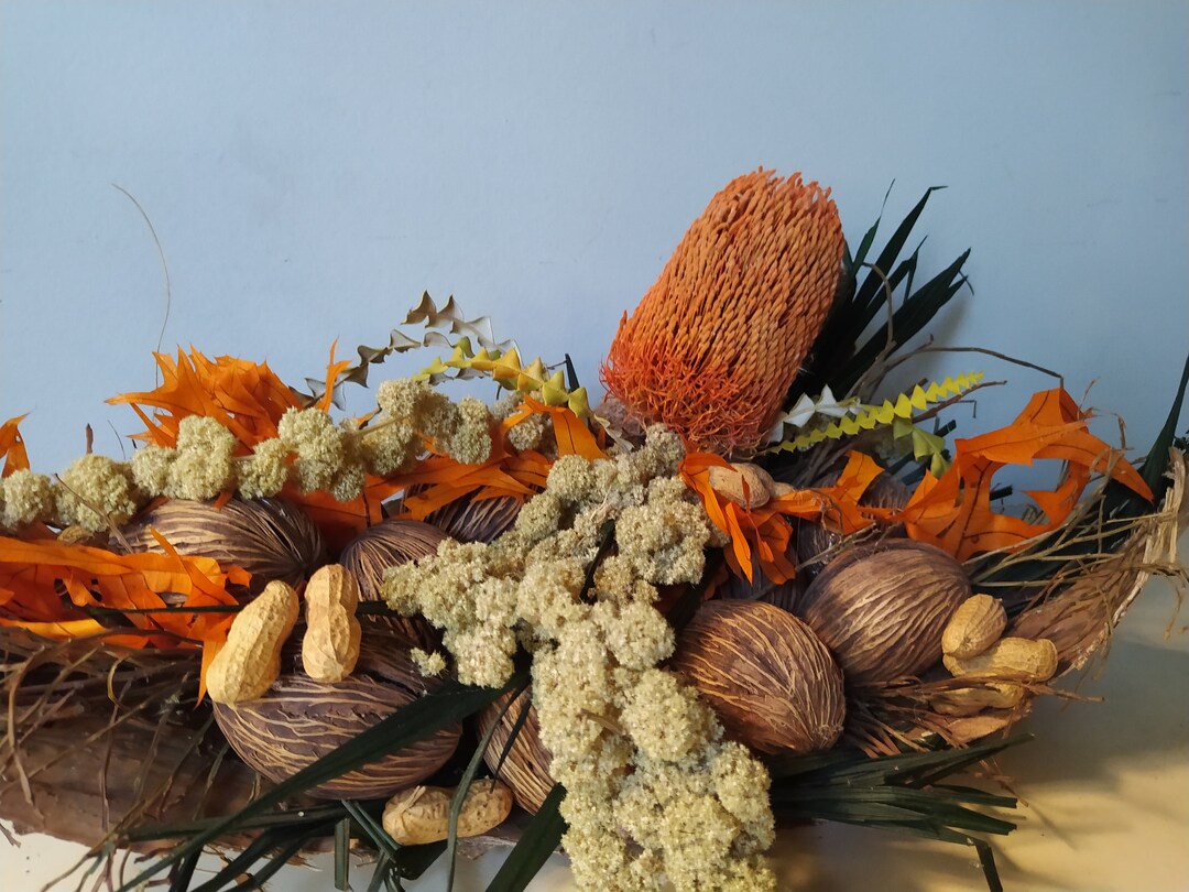 Exotic Fall Floral Arrangement - Real Banksia - Preserved Folliage ...