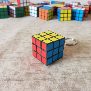 Mini Magic Cube Puzzle Key Chain Fully Functional - Etsy