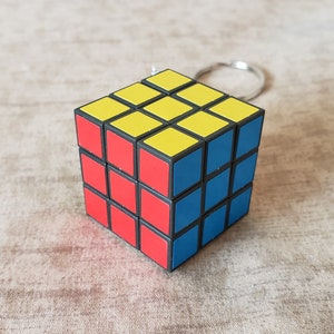 Mini Magic Cube Puzzle Key Chain Fully Functional - Etsy