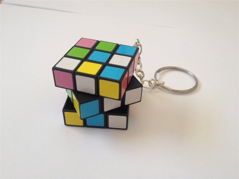 Mini Magic Cube Puzzle Key Chain Fully Functional | Etsy