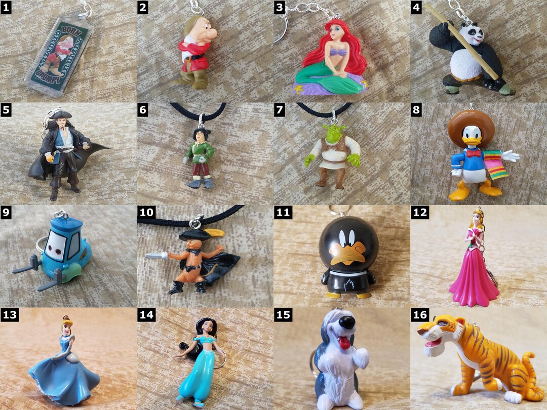 Cartoon Character Necklaces and Keychains Walt Disney World and Pixar ...