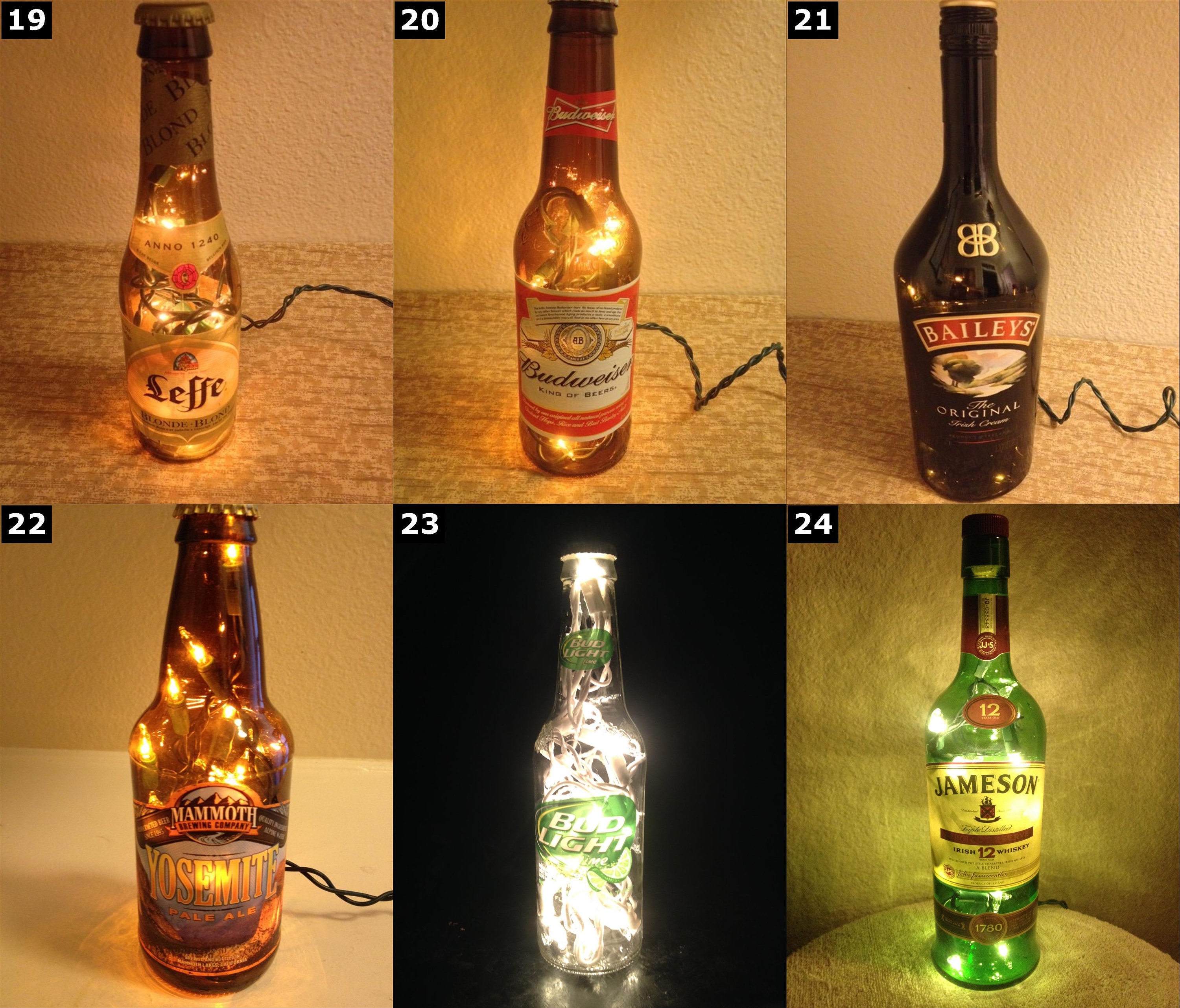 Alcohol Lighting Bottle Lamps SELECT ONE | Etsy