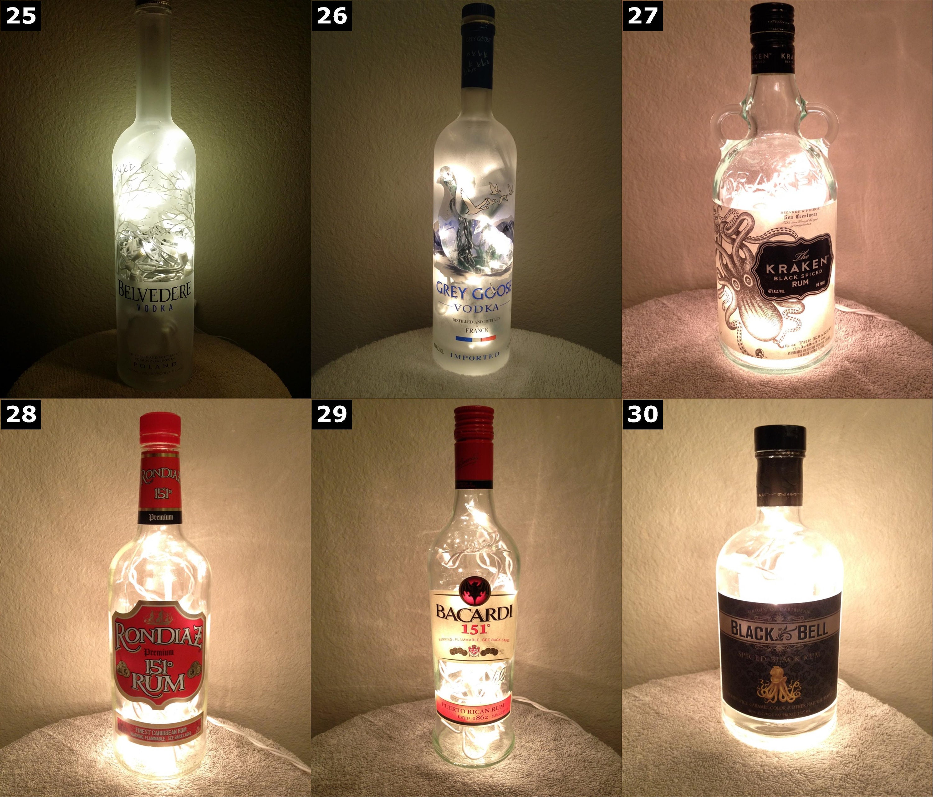 Alcohol Lighting Bottle Lamps SELECT ONE - Etsy